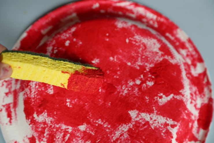 Paper Plate Tomato Craft with Sponge Art - Platein28