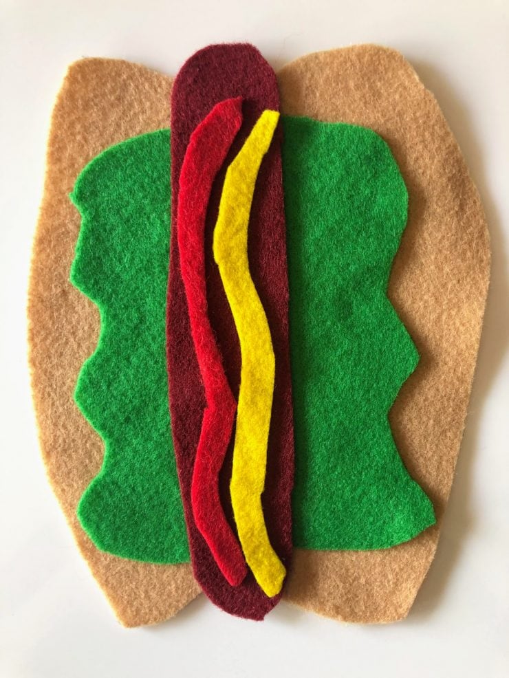 Felt Hot Dog Craft for Kids (Easy DIY Play Food) - Platein28