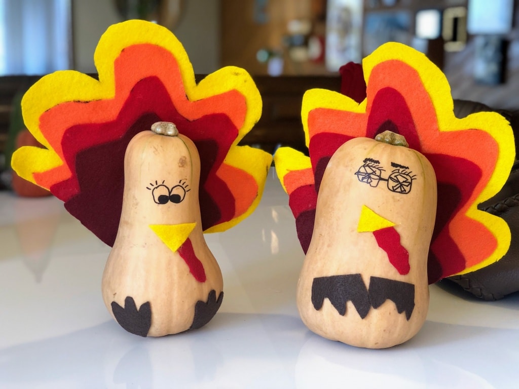 Make a Cute Felt Turkey Craft for the Holidays...with Squash! - Platein28