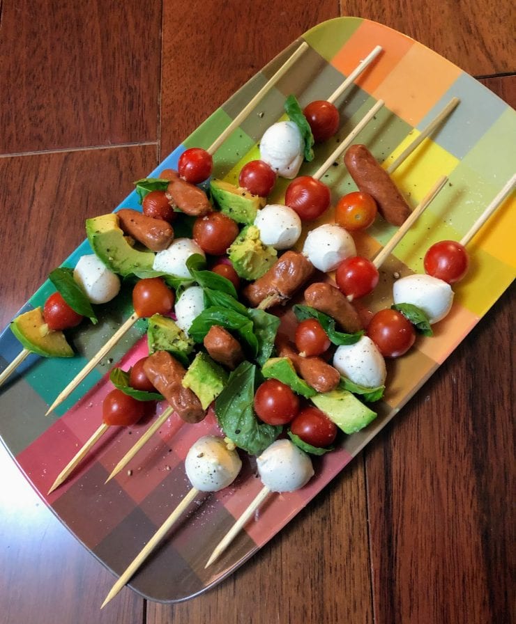 No Cook, Easy Kabobs for Kids - Fruit & Caprese Skewers - Platein28