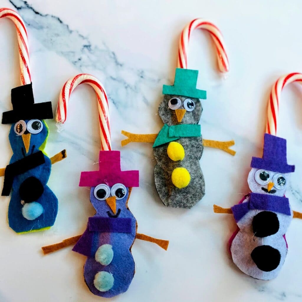 Adorable Snowman DIY Candy Cane Holder - Platein28