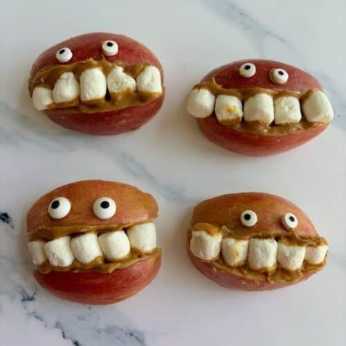 Apple Teeth Snack (3 Ingredients, Kids Love Making Them!) - Platein28